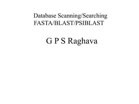 Protein Sequence Alignment And Database Searching