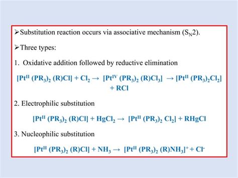 Part 1 Substitution Reactions In Square Planar Complexes Pptx
