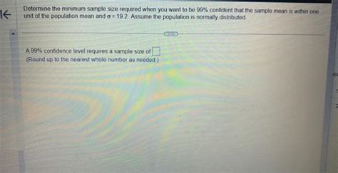 Solved Determine The Minimum Sample Size Required When You Chegg
