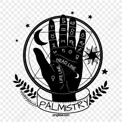 손으로 그린 손바닥과 열두 별자리 일러스트우주태양 Png 일러스트 무료 다운로드 Lovepik