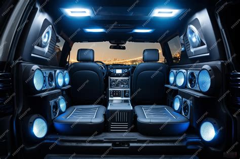 Premium Photo Truck Interior With Custombuilt Audio System Generative Ai