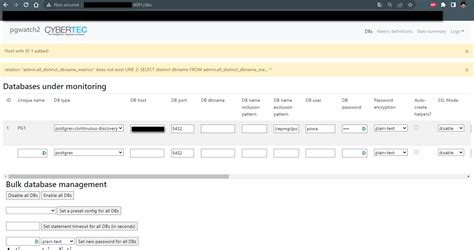 Pb To Connect To My Custom Postgres Database Metrics · Issue 509 · Cybertec Postgresqlpgwatch2