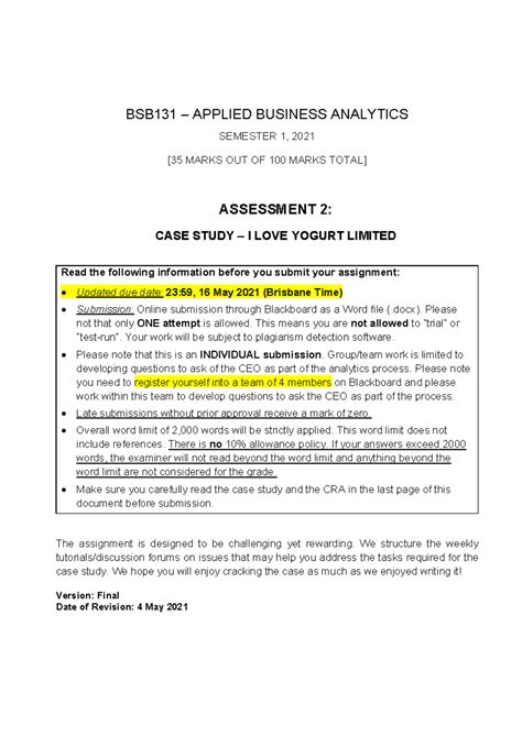 Assessment 2 Description Final Bsb131 Applied Business Analytics