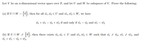 Solved Let V Be An N Dimensional Vector Space Over F And
