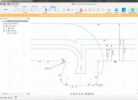 sketch offset bug big radius is inserted autodesk community