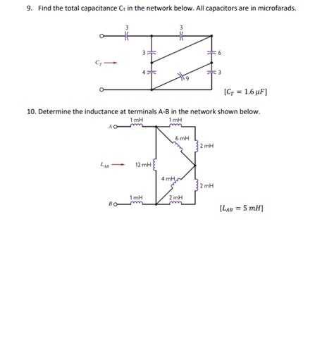 Solved 9 Find The Total Capacitance Ct In The Network