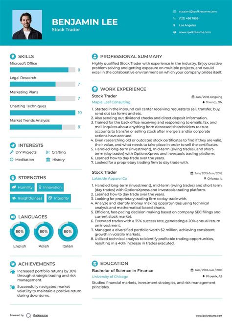 10 Stock Trader Resume Samples And Templates For 2025
