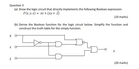Solved Question 3 A Draw The Logic Circuit That Directly