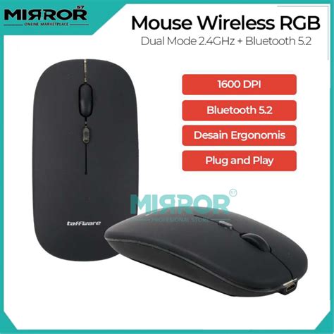 Jual Mouse Wireless Silent Click RGB Dual Mode 2 4GHz Bluetooth 5 0 Baterai Isi Ulang Shopee