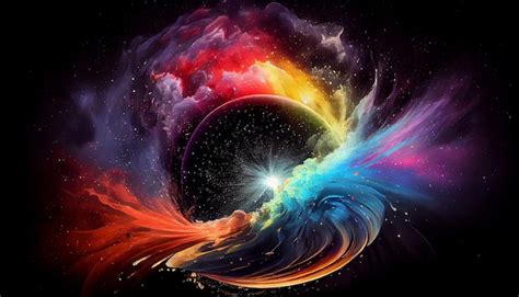 Premium Photo The Beauty And Wonder Of Outer Space With A Rainbowcolored Burst Of Light And