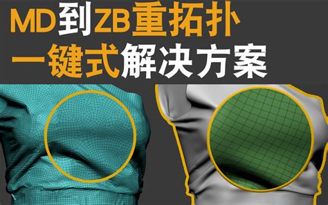 含福利MD到ZBrush重拓扑一键式插件MtoZ使用方法 哔哩哔哩