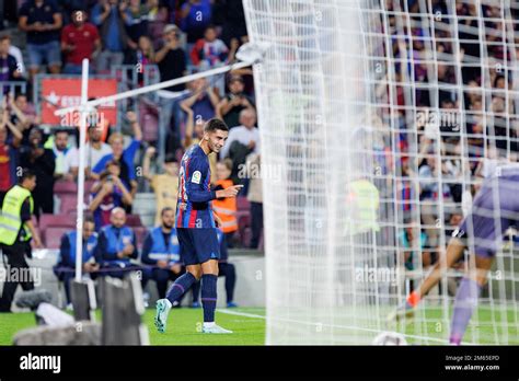 Barcelona Oct 20 Ferran Torres Celebrates After Scoring A Goal
