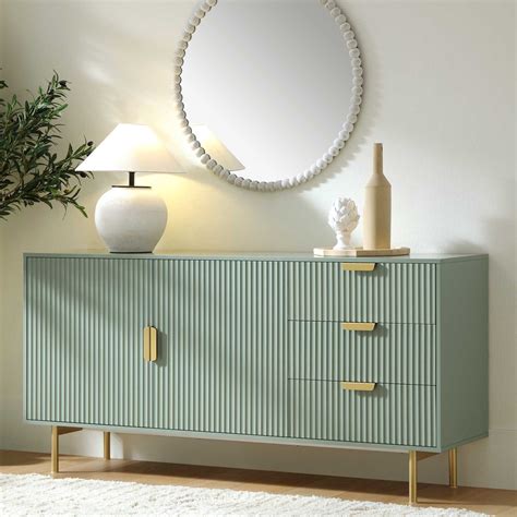 Richmond Ridged Large Sideboard Matte Sage Green Daals