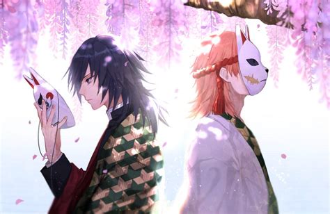 Tomioka Giyuu And Sabito Kimetsu No Yaiba Drawn By Boja Danbooru