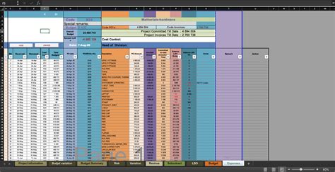 Cost Control In Projects Management Excel Model Eloquens