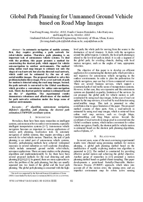 Pdf Global Path Planning For Unmanned Ground Vehicle Based On Road