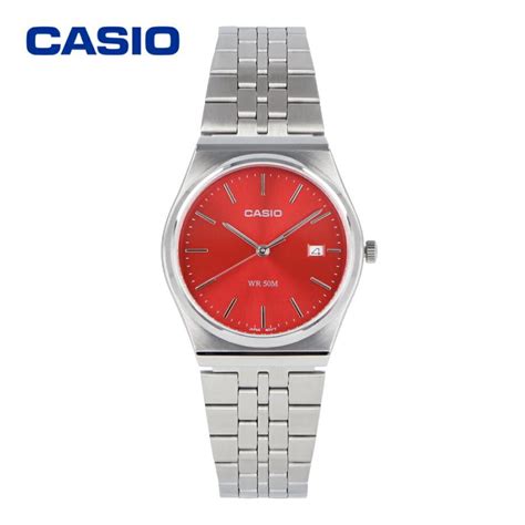 Casio カシオ カシオスタンダード チープカシオ チプカシ腕時計 ユニセックス メンズ レディース クオーツ ステンレス メタル シルバー レッド Mtp B145d 4a2 時計倉庫