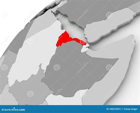 Eritrea On Grey Political Globe Stock Illustration Illustration Of African World