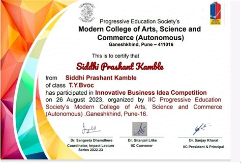 Siddhi Kamble On Linkedin Hello All I Have Successfully Completed The Innovative Business Idea