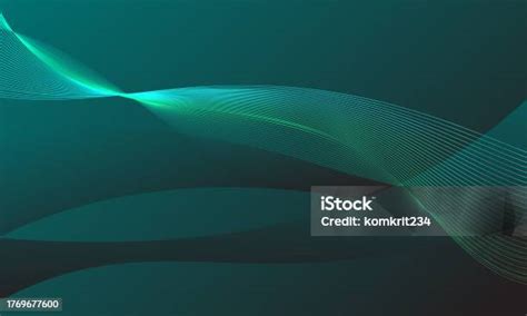 Green Lines Wave Curves Smooth Gradient Abstract Background Stock Illustration Download Image