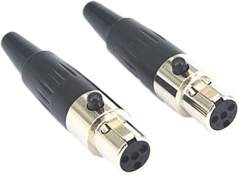 Mini Xlr Ta4 F 4 Pines Hembra Conector De Audio Micrófono Cable Adaptador De Enchufe 2 Piezas