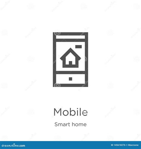 Mobile Icon Vector From Smart Home Collection Thin Line Mobile Outline Icon Vector Illustration
