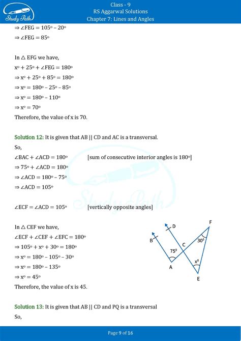 Rs Aggarwal Solutions Class 9 Exercise 7c Chapter 7 Lines And Angles