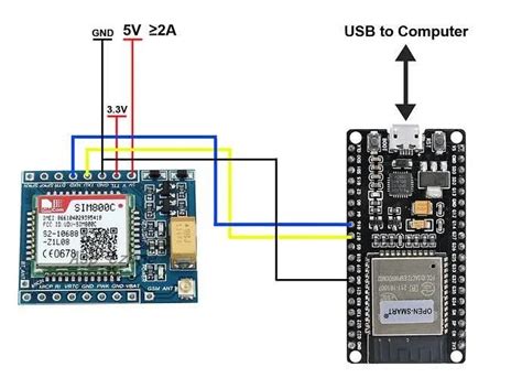 Connection Of Gsm Module Sim800c To Esp8266esp32arduino Bokfive