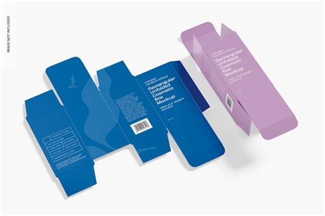 Premium Psd Rectangular Unfolded Cosmetic Box Mockup