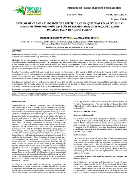 Pdf Development And Validation Of A Specific And Unique Dual Polarity Esi Lc Ms Ms Method For