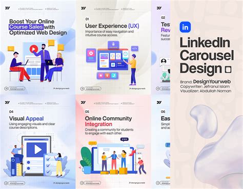 Linkedin Carousel Design Designyourweb Behance