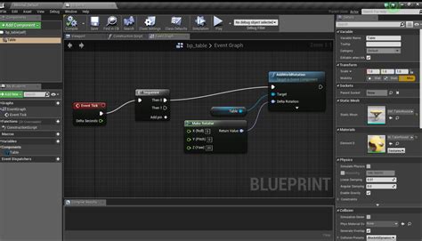 Unreal Engine4 Why Table Does Not Rotate Stack Overflow