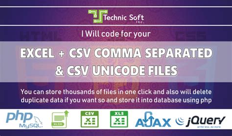 Code For Your Csv Unicode Csv Xls Xlsx File In Php Mysql By Technic