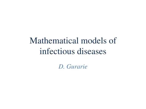 Ppt Mathematical Models Of Infectious Diseases Powerpoint