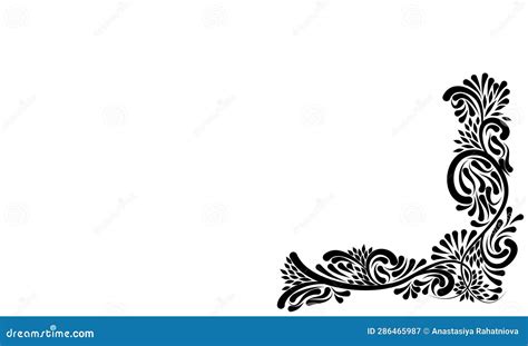 Floral Retro Coner Border Vector Illlustration 286465987