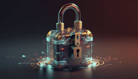 Cyber Security Concept Generative Ai Stock Illustration Illustration Of Padlock Security