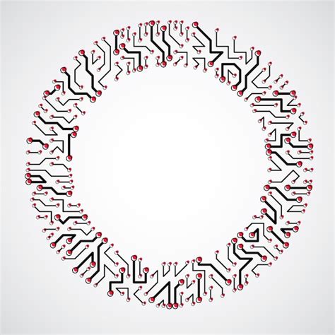 Premium Vector Round Circuit Board With Electronic Components Of Technology Device Computer
