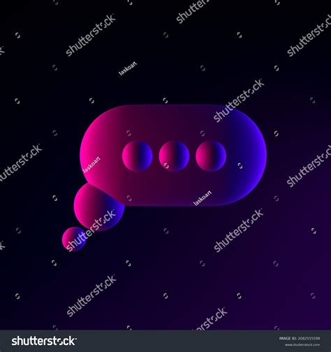 Neon Round Speech Bubble Icon D Stock Illustration Shutterstock