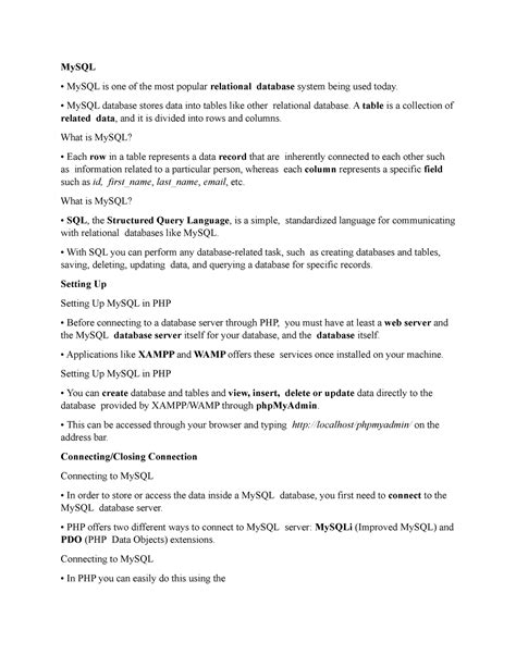 My SQL My SQL MySQL MySQL Is One Of The Most Popular Relational Database System Being Used