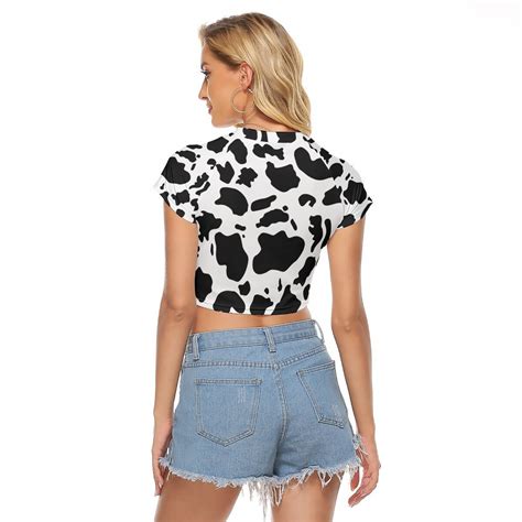 Mommy Milkers Crop Top Sexy Cow Print Kawaii Goth Anime Aesthetic Clothing Top Hucow Cosplay