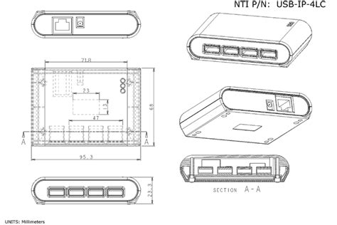 USB 2 0 Over Gigabit IP Extender Device Server 480 Mbps 4 Port Hub