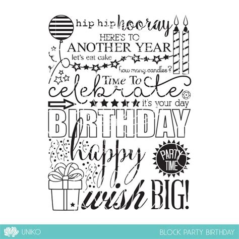 Block Party Birthday Clear Stamp Uniko