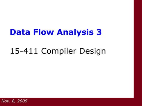Ppt Data Flow Analysis 3 15 411 Compiler Design Powerpoint