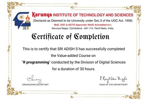 Sri Adish On Linkedin Sucessfully Completed R Programming Course In