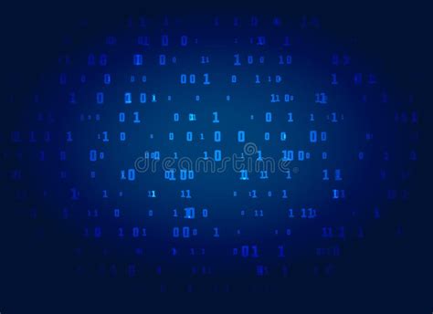 digital blue technology background with binary numbers stock vector