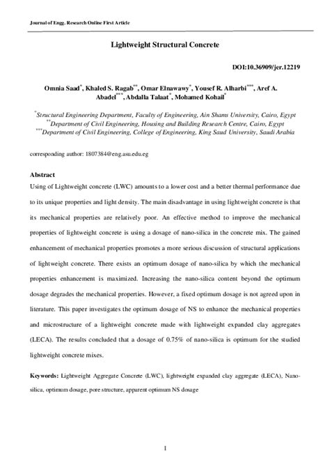 Pdf Lightweight Structural Concrete