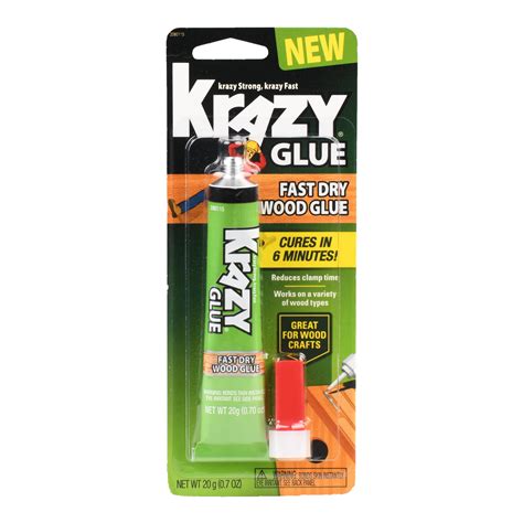 Krazy Glue 0 71 Oz Fast Drying Wood Glue Clear