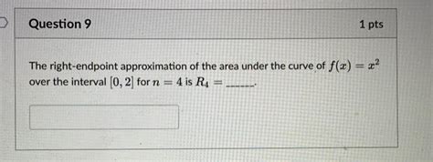 Solved The Right Endpoint Approximation Of The Area Under
