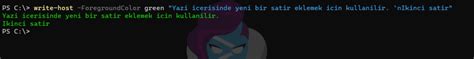 Powershelldeki Ozel Gizli Karakterler 6 New Line Towershell