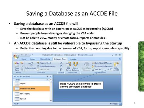 Ppt Access 2007 Tutorial 12 Securing A Database Powerpoint